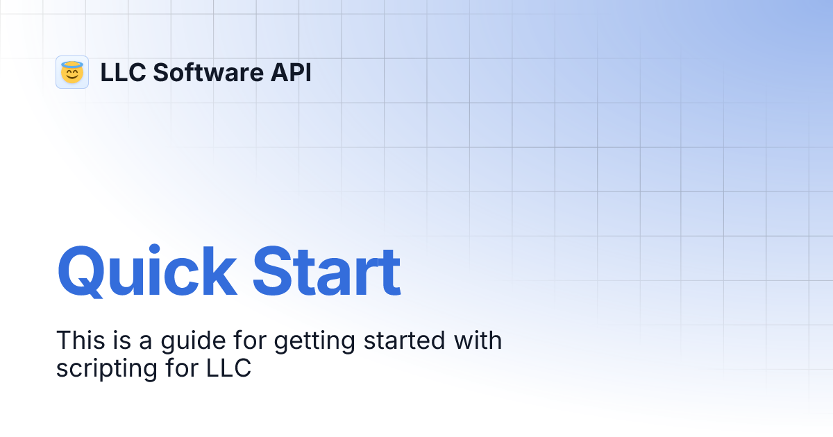 Quick Start | LLC Software API